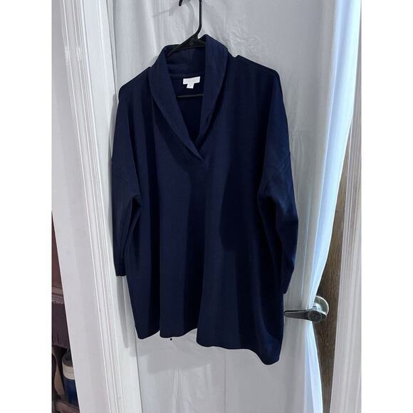 J. Jill | Tops | Pure Jill J Jill Navy V Neck Terry Knit Tunic L ...